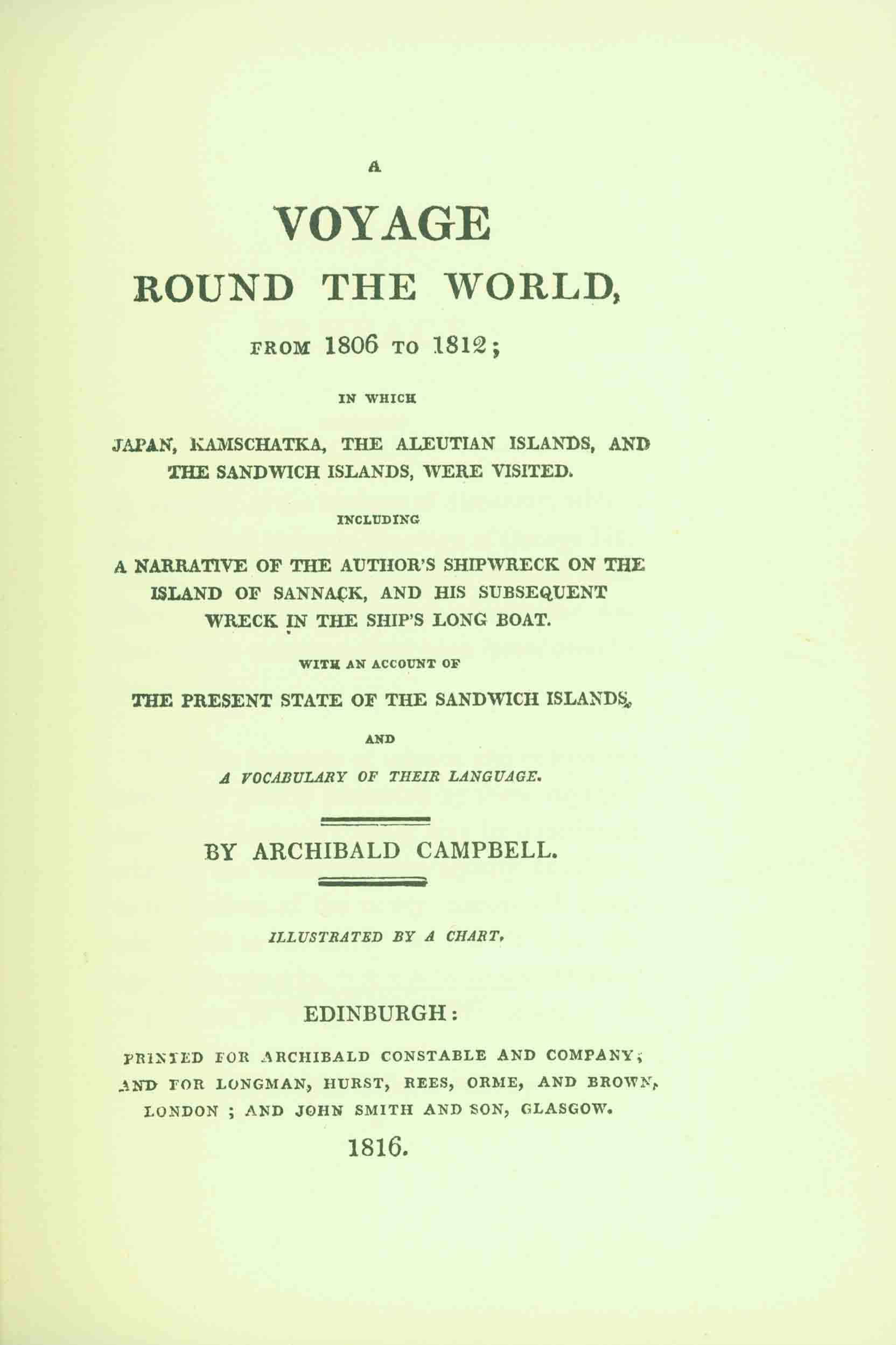 A VOYAGE ROUND THE WORLD,