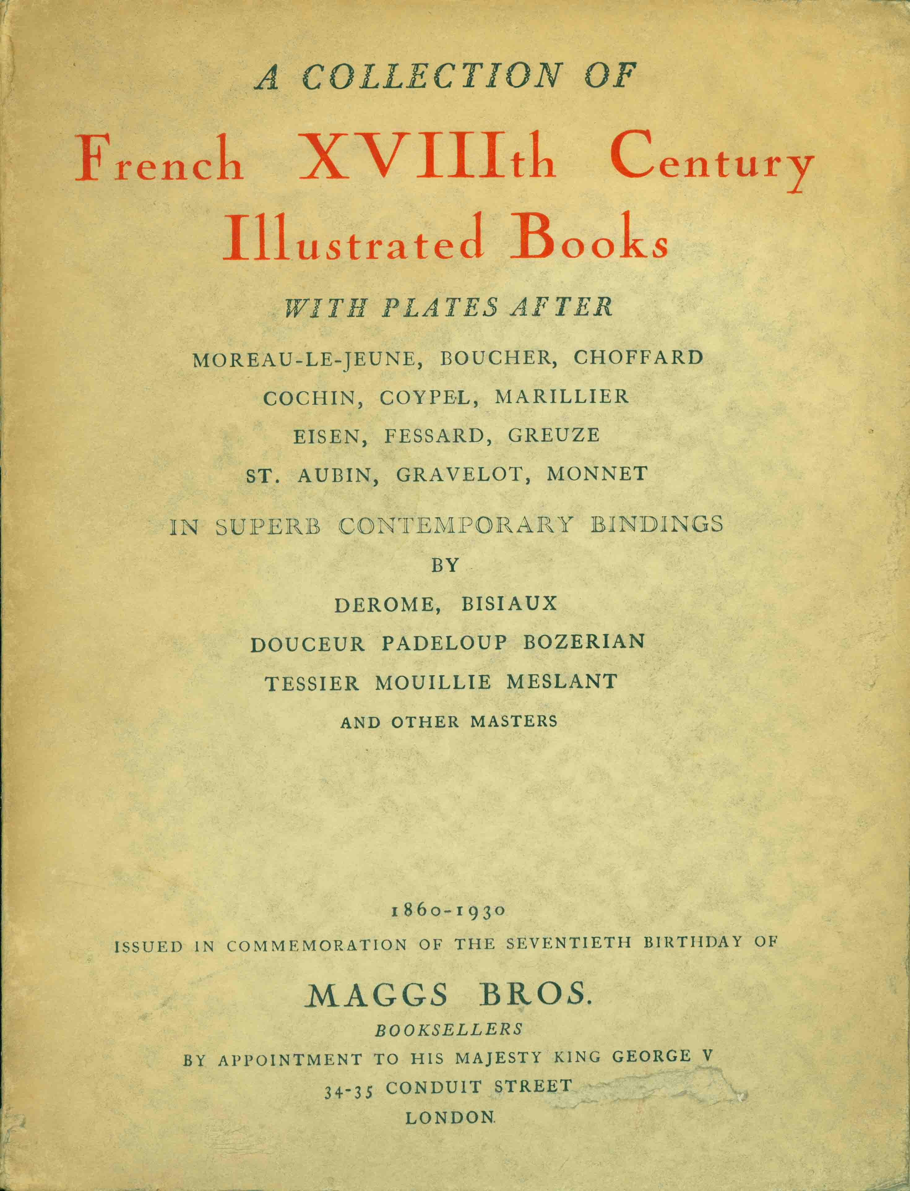A COLLECTION OF FRENCH XVIIITH CENTURY ILLUSTRATED BOOKS