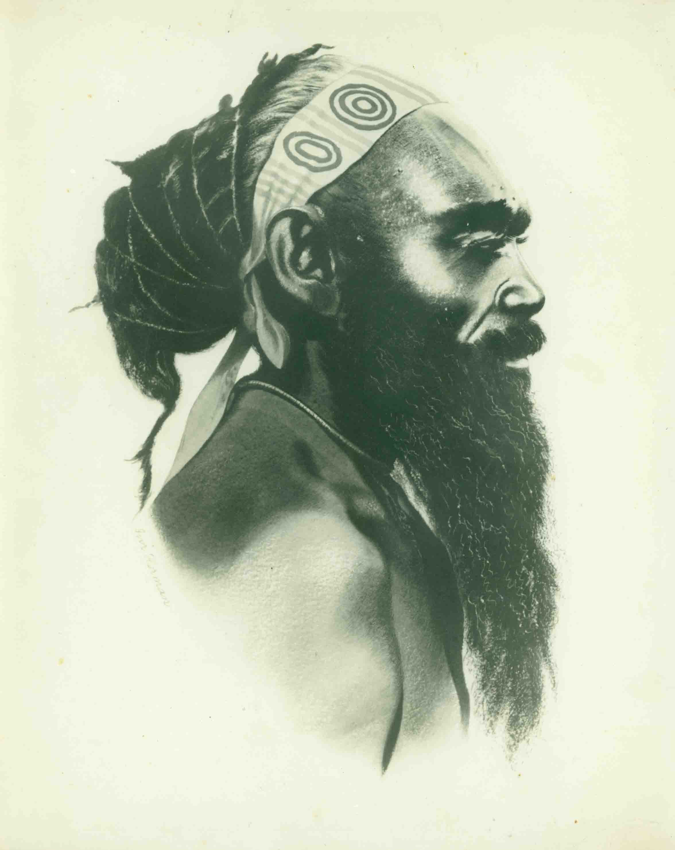 A FINE PORTRAIT OF AN ABORIGINAL MAN