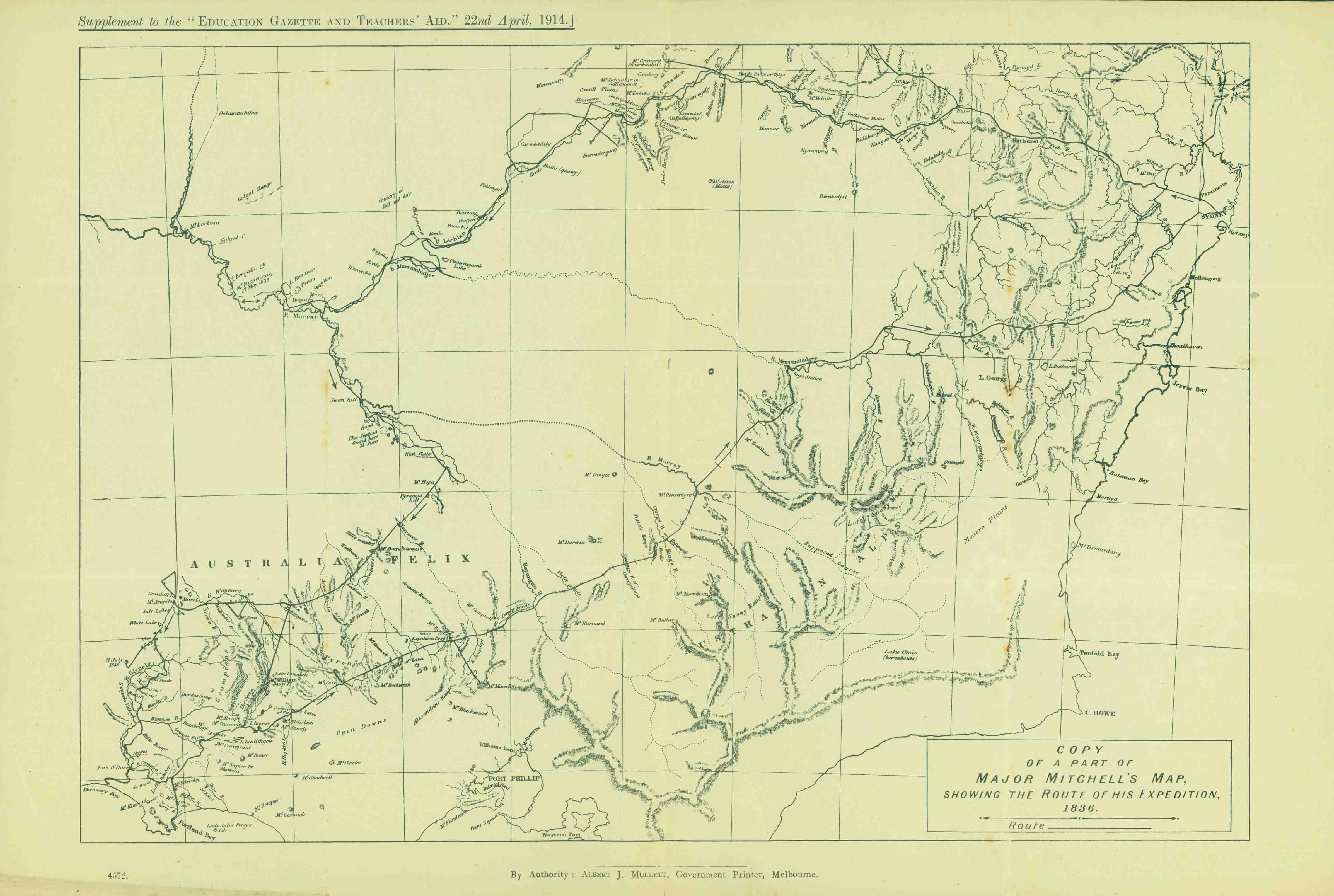 COPY OF A PART OF MAJOR MITCHELL'S MAP,