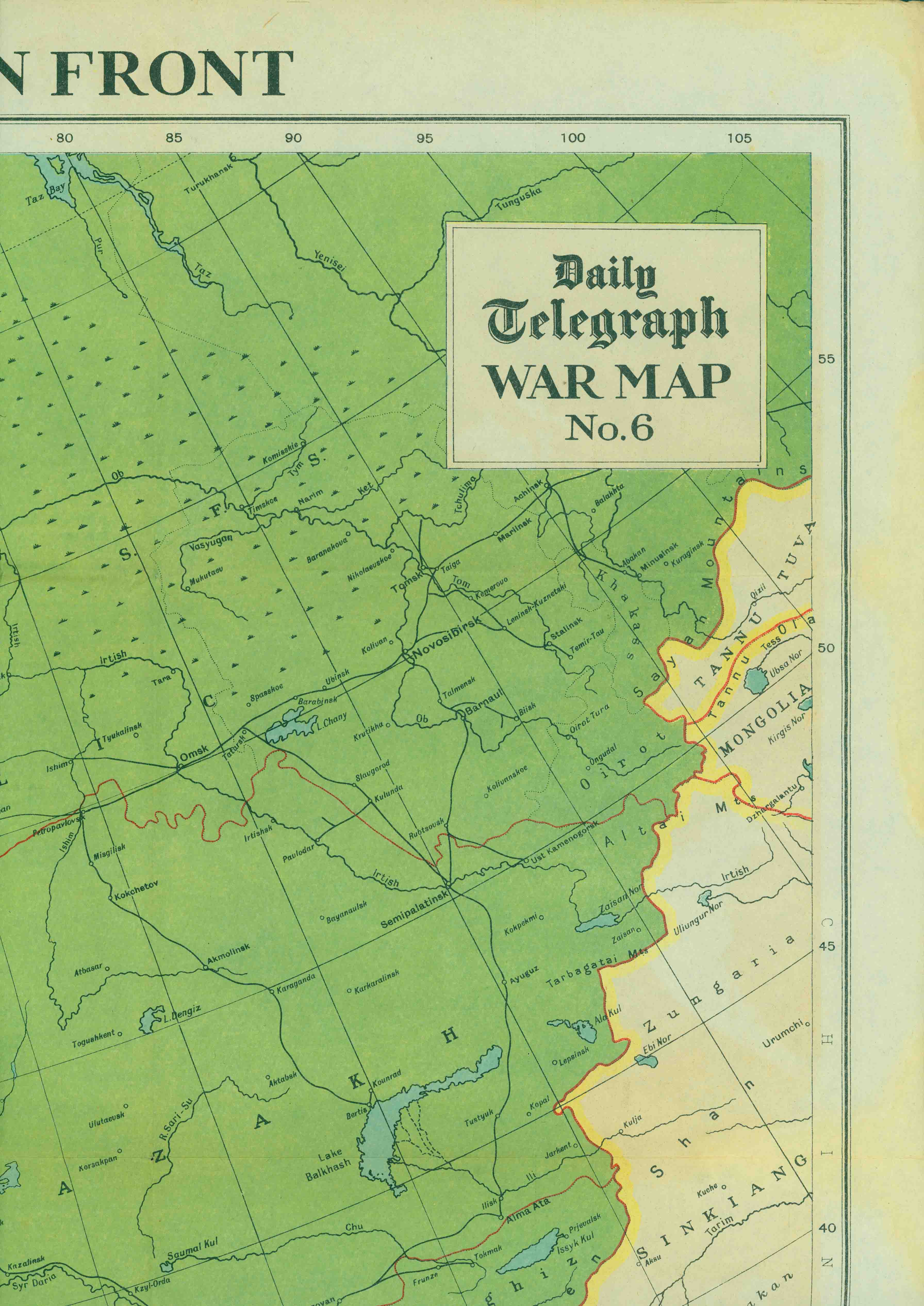 WAR MAP OF THE RUSSIAN FRONT.