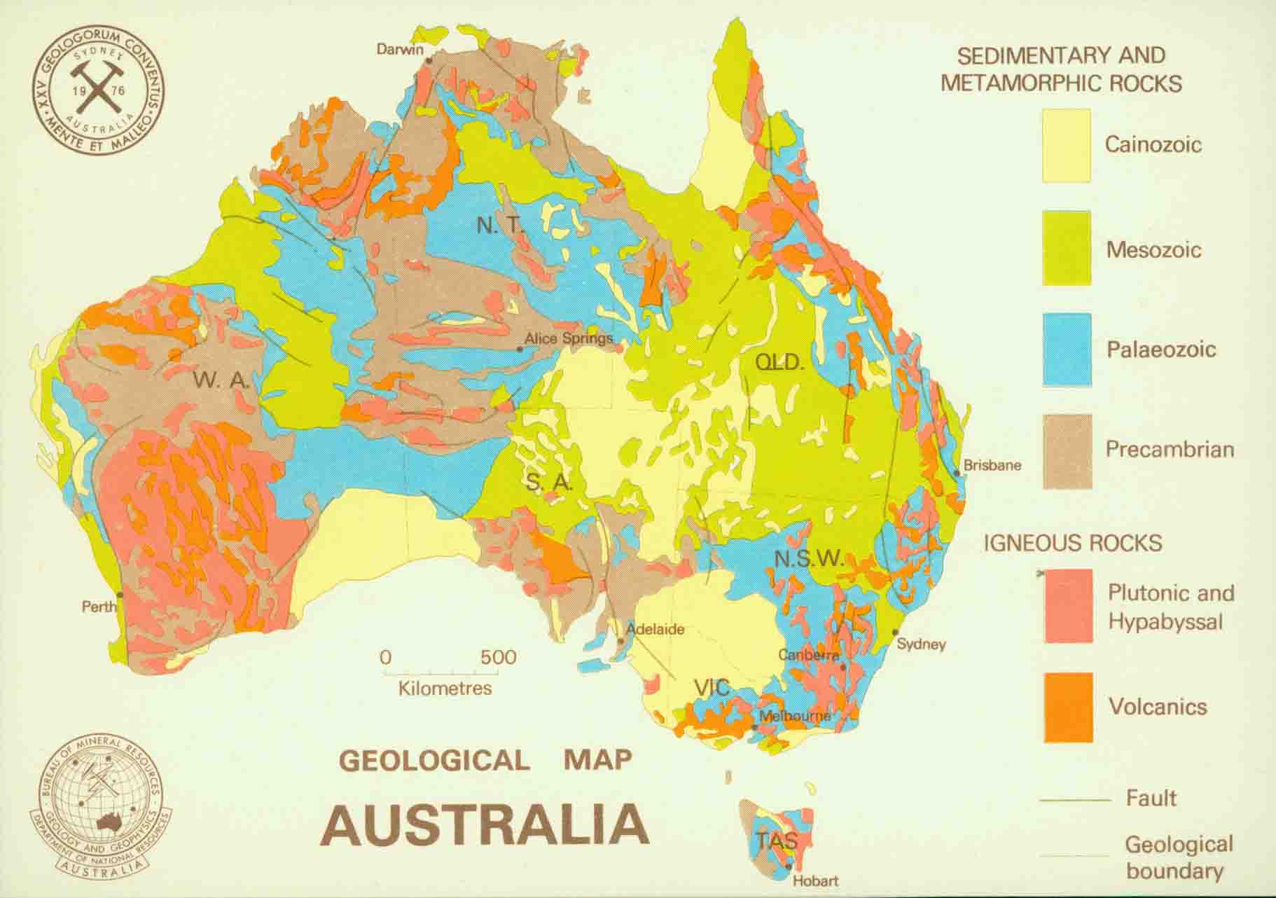 GEOLOGICAL MAP AUSTRALIA.