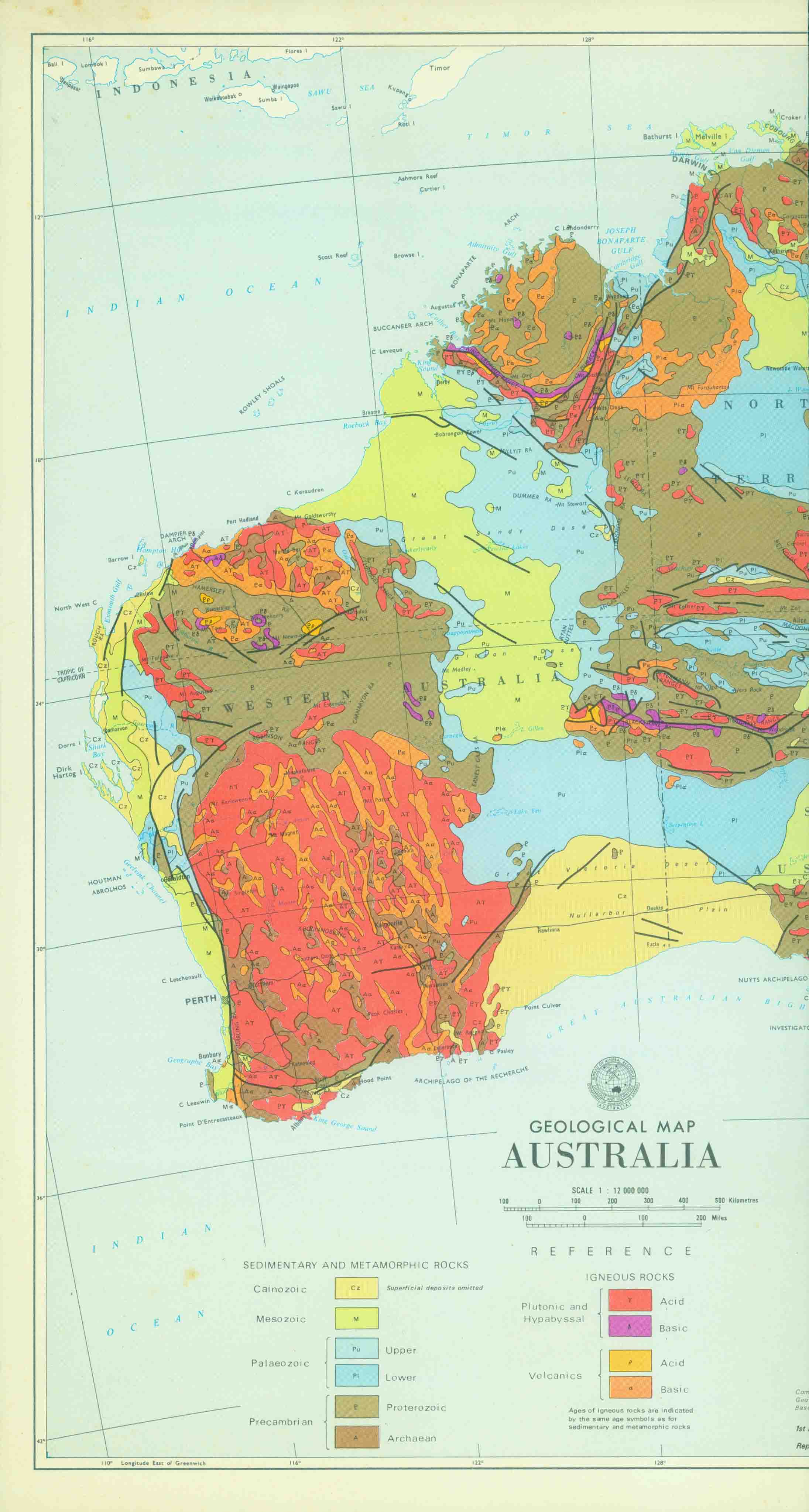 GEOLOGICAL MAP AUSTRALIA.