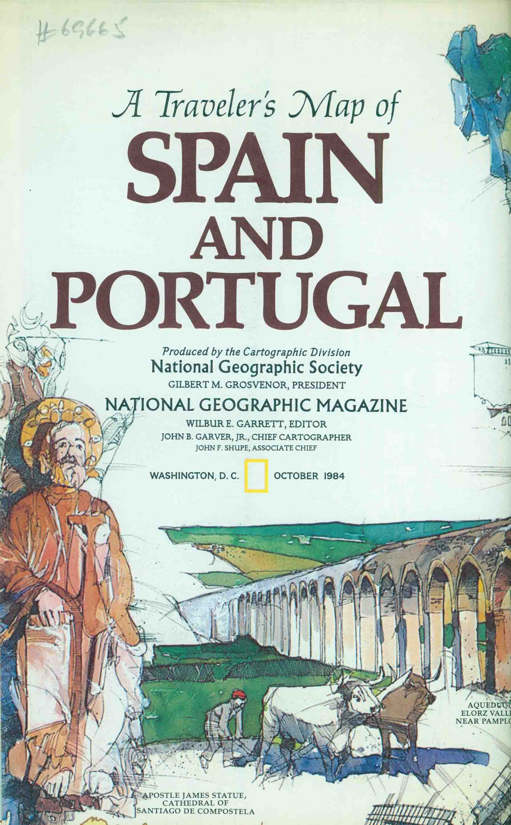 A TRAVELER'S MAP OF SPAIN AND PORTUGAL.